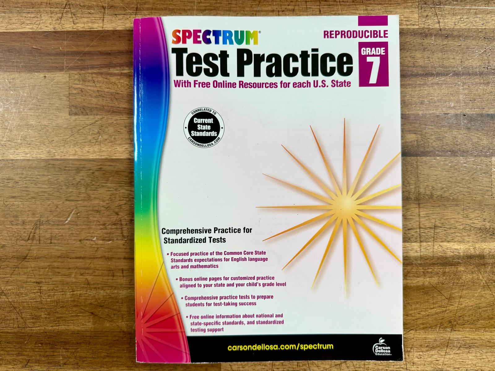 Spectrum Test Practice Workbook Grade 7 - Complete Subjects Review ...