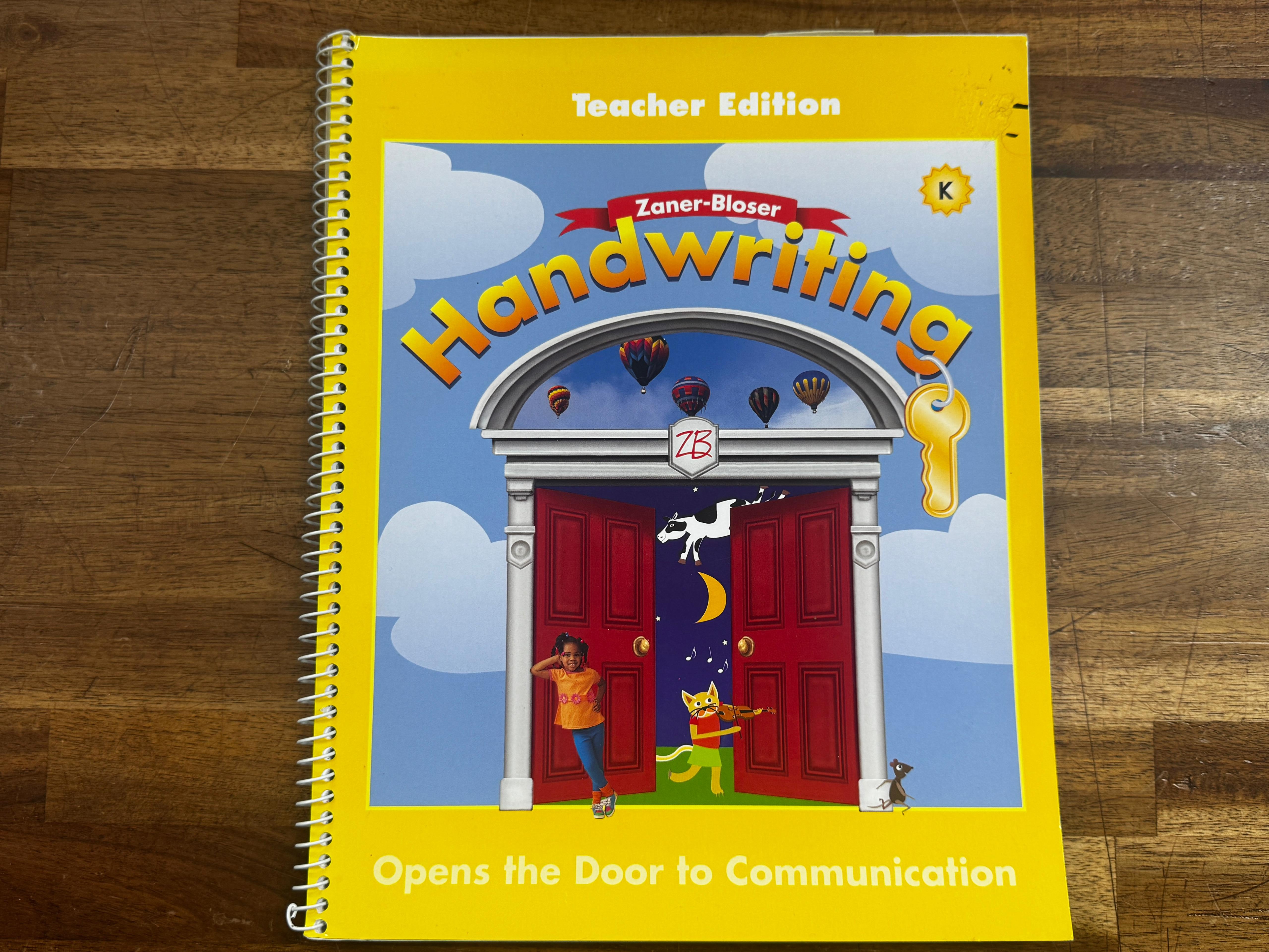 Zaner-Bloser ZB Handwriting Kindergarten Teacher Edition Guide ...