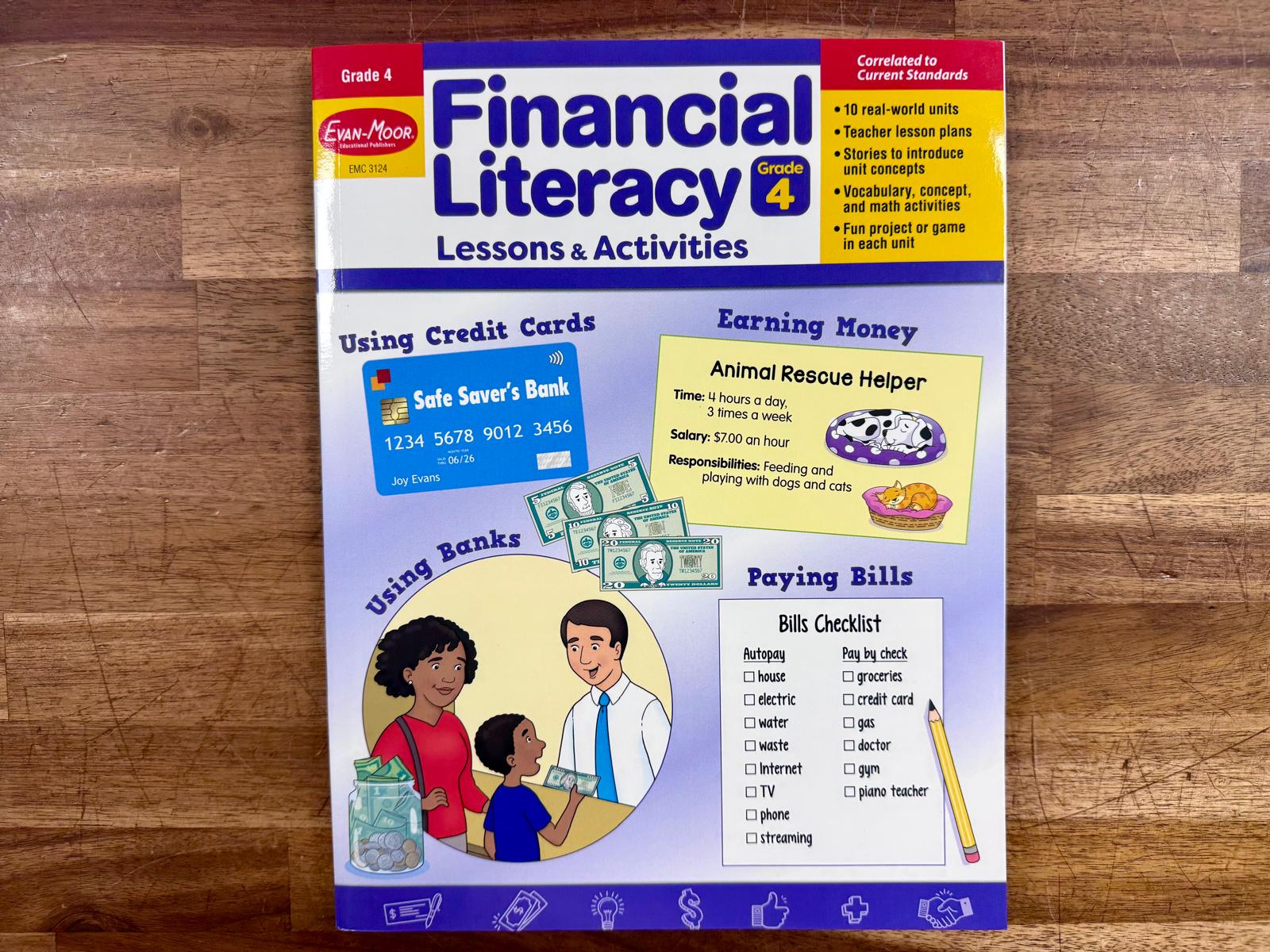Evan Moor Grade 4 Financial Literacy Lessons & Activities - New ...