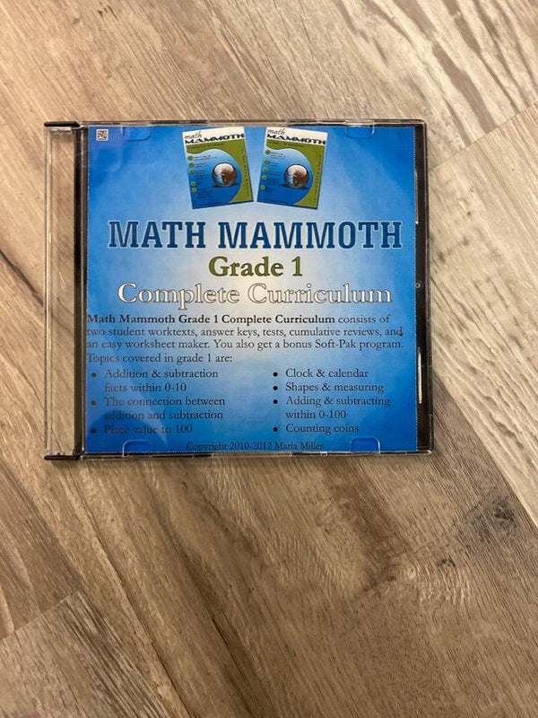 Math Mammoth Grade 1 Complete Curriculum CD-ROM – First Homeschool