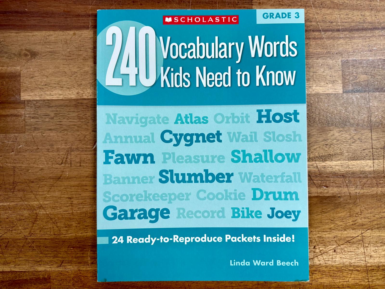 240 Vocabulary Words Kids Need to Know by Scholastic Press - Grade 3 ...