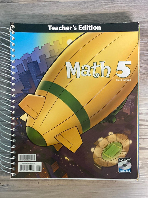 BJU Math 5 Teacher Edition -3rd Ed. – First Homeschool