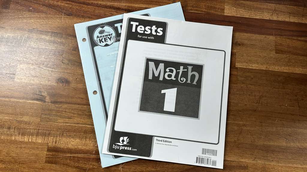 BJU Press Math 1 3rd Edition Test Materials: Tests & Answer Key Bundle ...