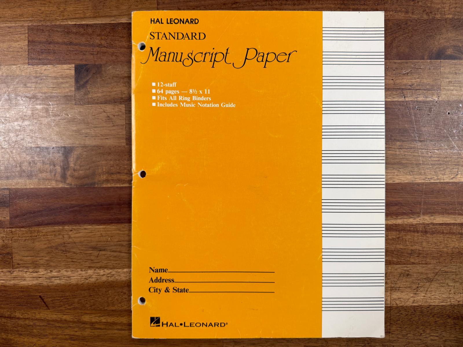 Hal Leonard Standard Manuscript Paper by Hal-Leonard Corporation - High ...
