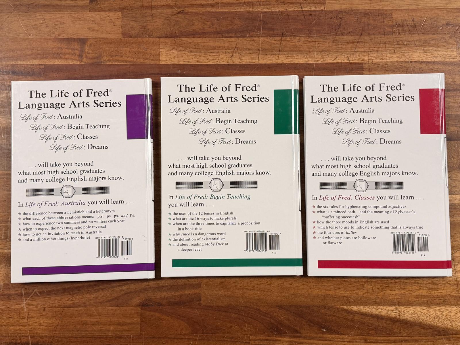 Life of Fred Language Arts Series - Complete Curriculum Set of 3 Books ...