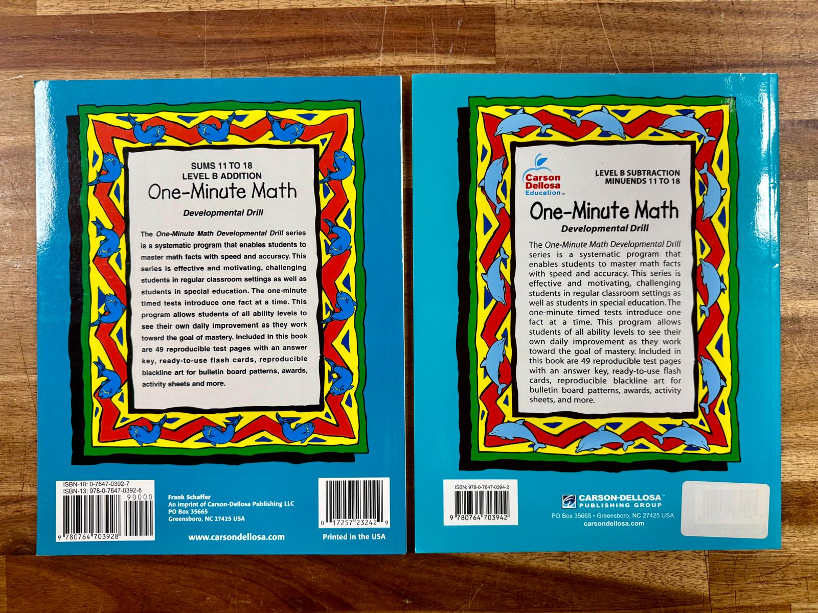 Primary Mathematics Curriculum Set, One-Minute Math Developmental Drill ...