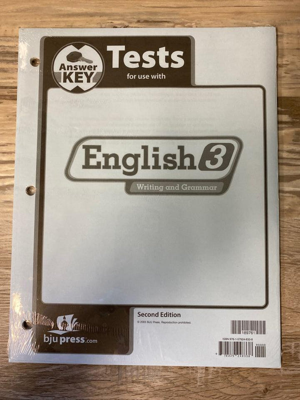 BJU English 3 Tests – First Homeschool